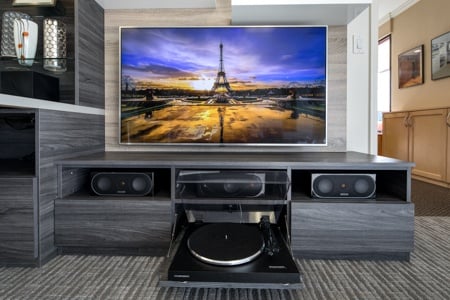 Cozy Winter Nights Mean Viewing & Gaming with a Built-in Media Center